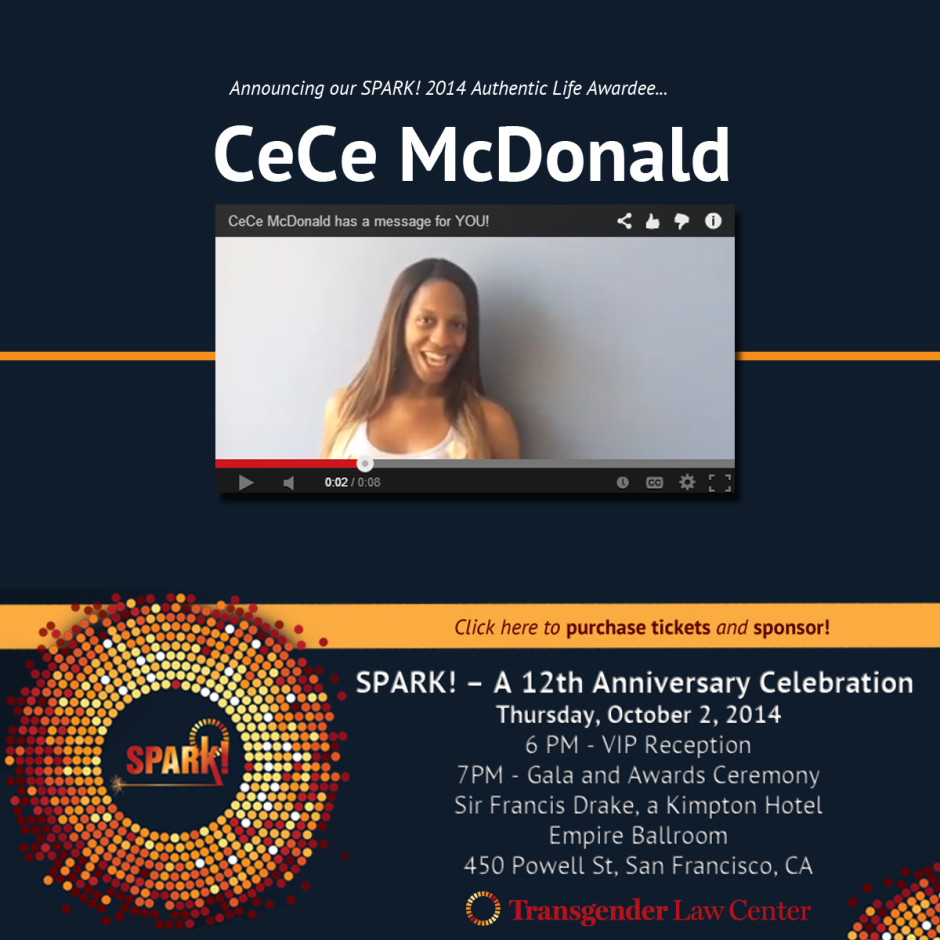 VIDEO: CeCe McDonald Invites You to SPARK! - Transgender Law Center