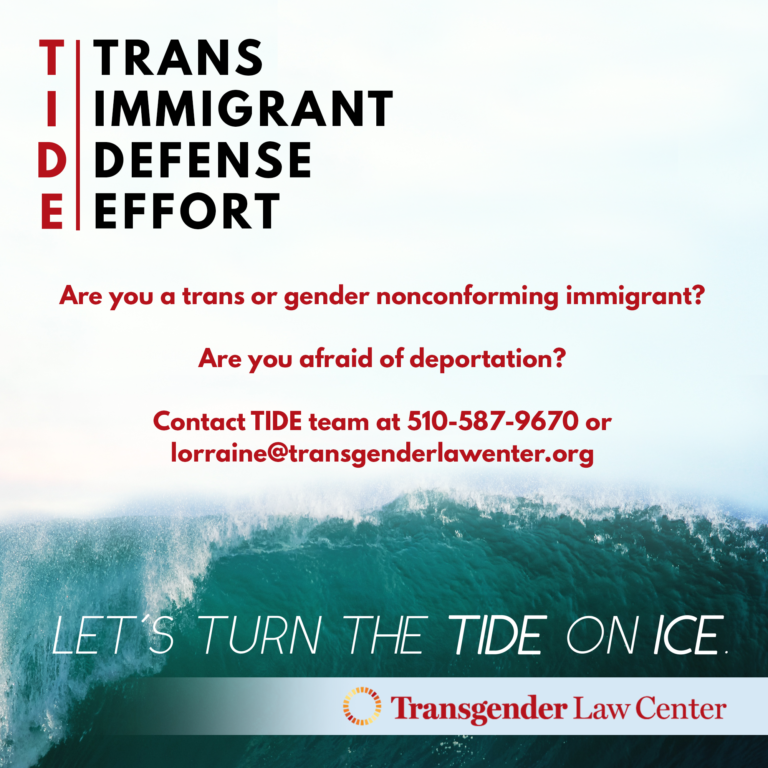 Transgender Law Center launches Trans Immigrant Defense Effort (TIDE ...